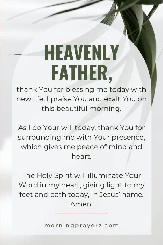 Morning Prayer Morning Prayer Good Morning, Lord! Today's A