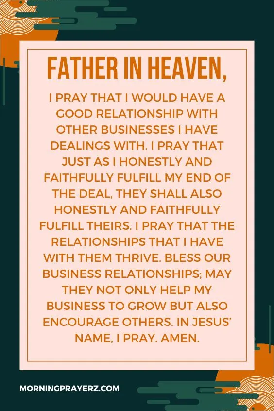 Morning Prayer for Business Relationship