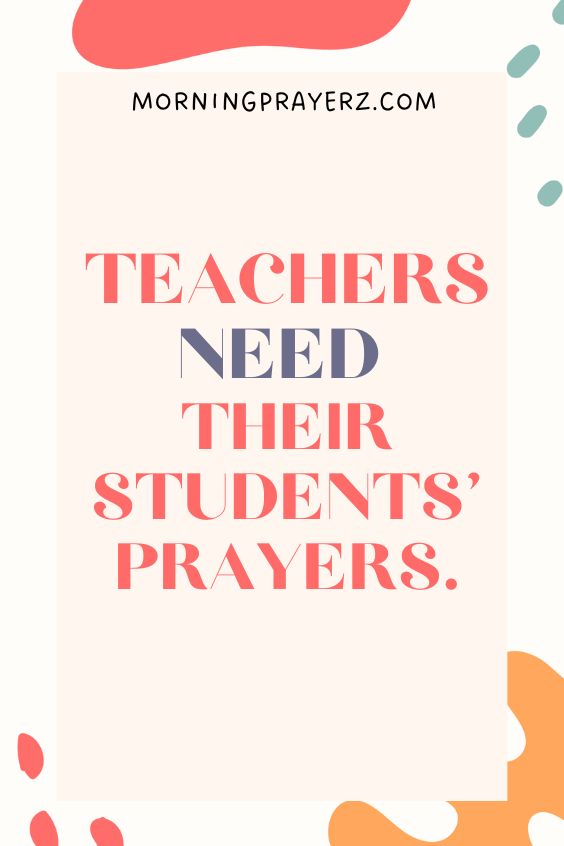 Morning Prayer for Gratitude for Teachers