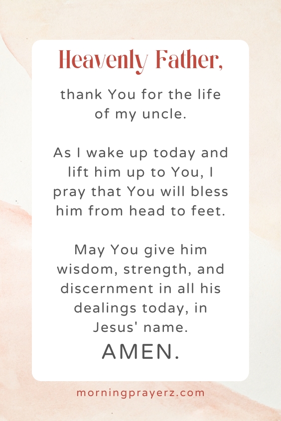 Morning Prayer for Gratitude for Uncle - Morning Prayers