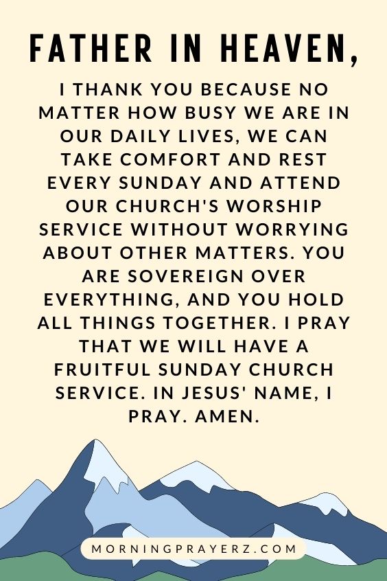 Sunday Morning Prayer For Church Service