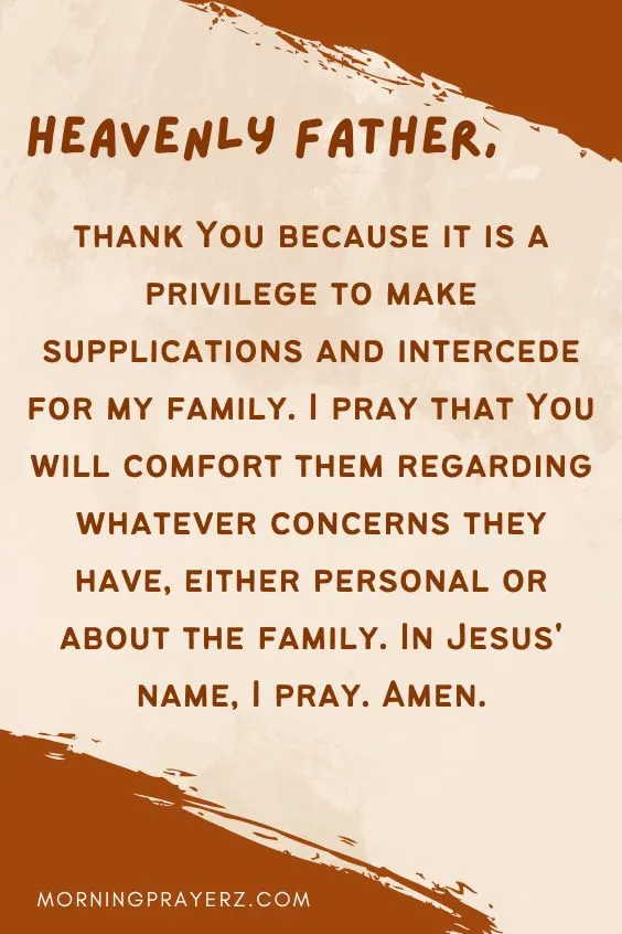 Morning Prayer For Comfort For The Family