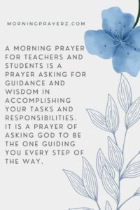 Morning Prayer for School Teachers and Students