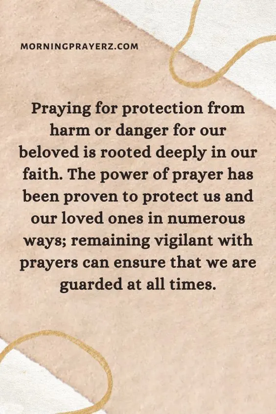 Morning Prayer For A Loved One's Protection From Harm And Danger