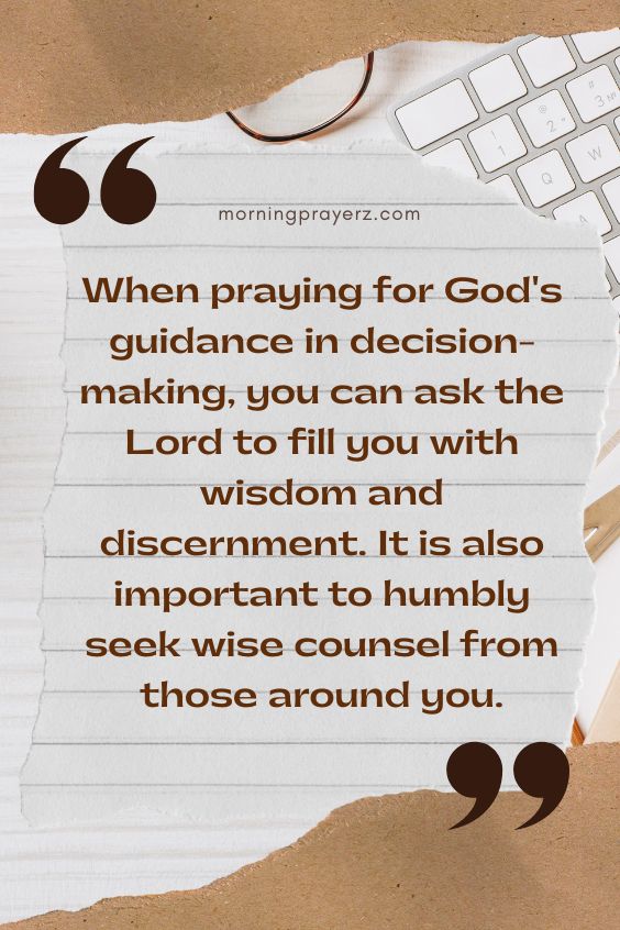 Morning Prayers for Seeking God's Guidance in Decision-Making