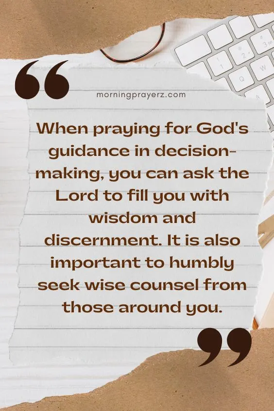 Morning Prayers for Seeking God's Guidance in Decision-Making